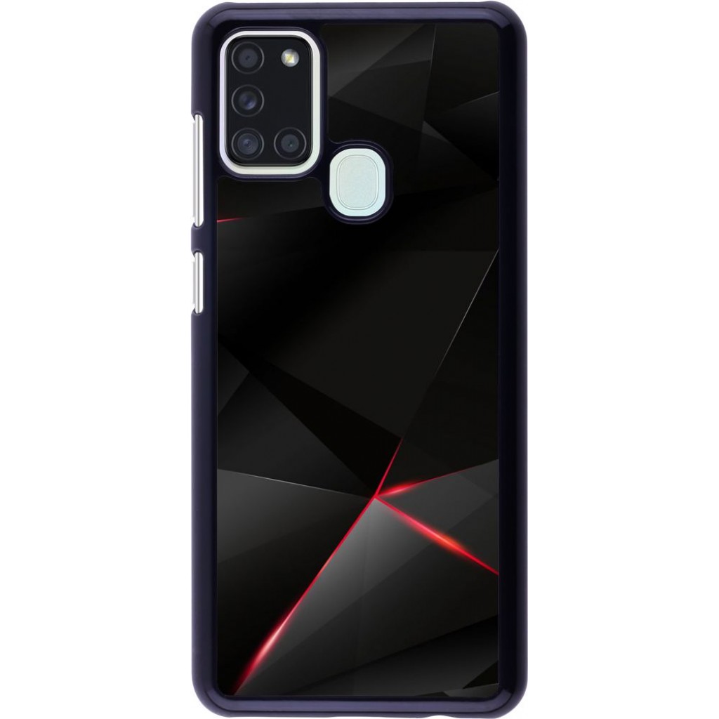 Hülle Samsung Galaxy A21s - Black Red Lines
