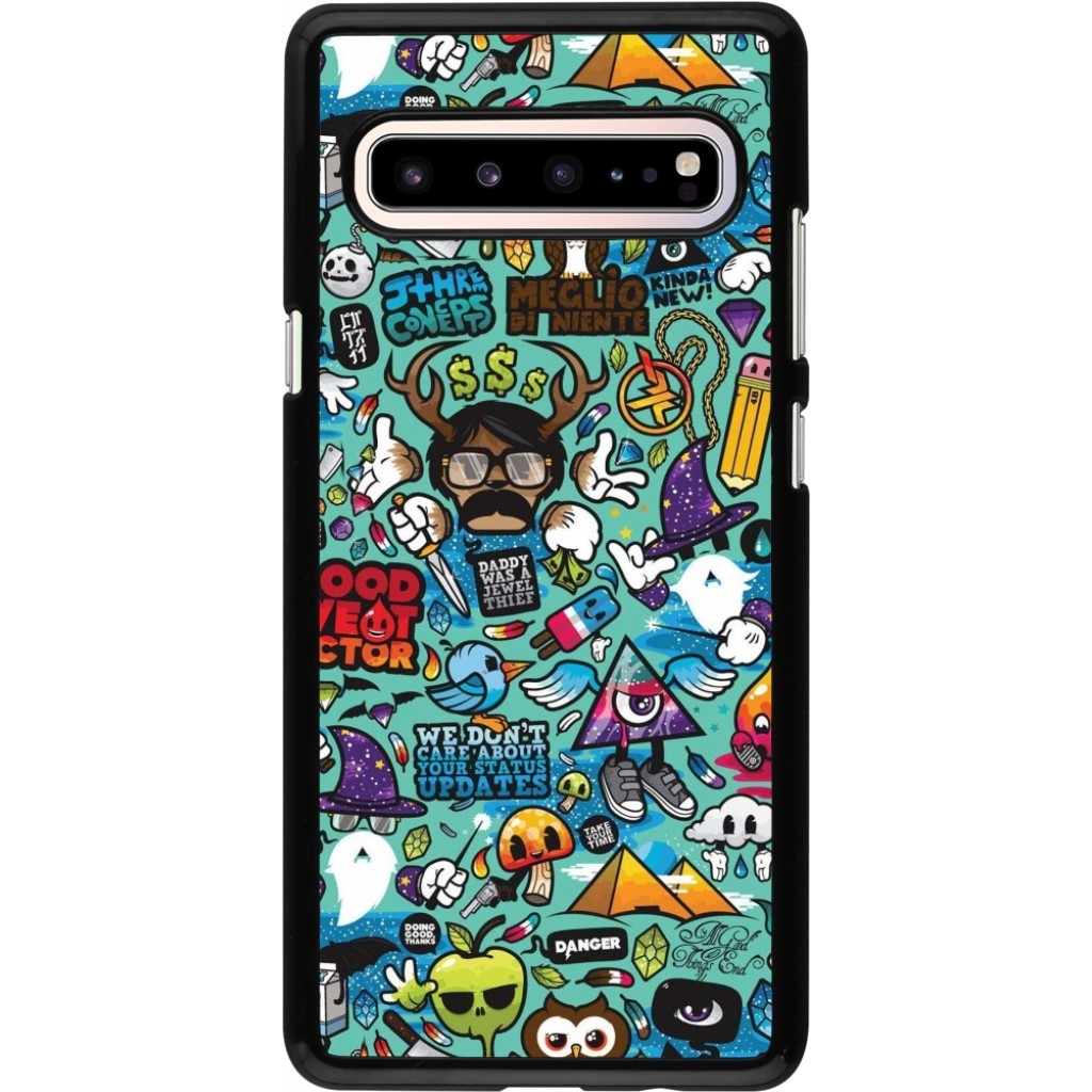 Samsung Galaxy S10 5G Case Hülle - Mixed Cartoons Turquoise