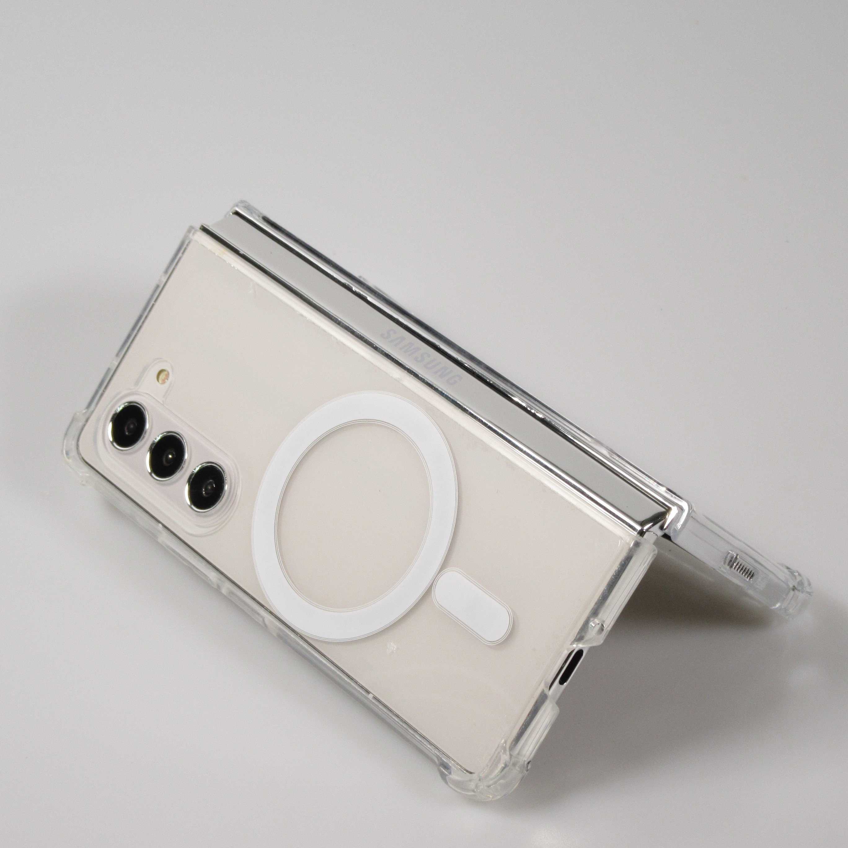Galaxy Z Fold5 Case Hülle - Gummi transparent Bumper MagSafe kompatibel ...