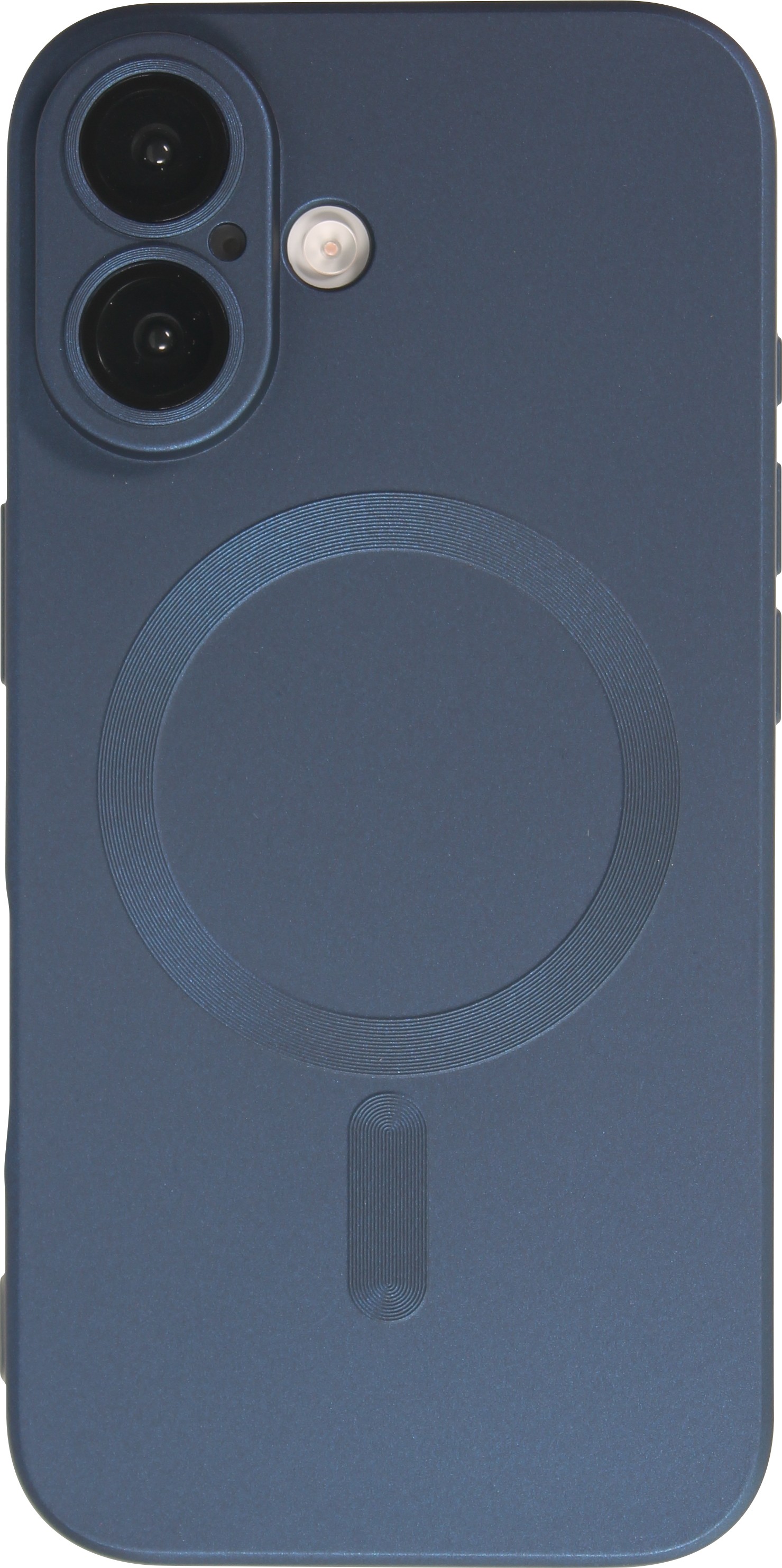 iPhone 16 Case Hülle - Gummi weich mit Kameraschutzglas MagSafe - Dunkelblau