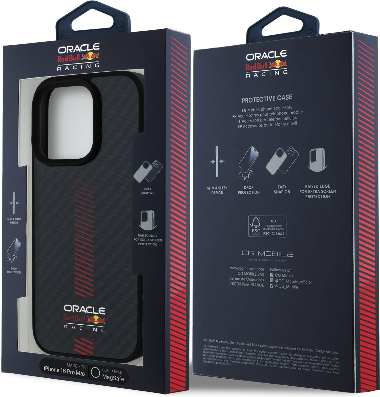 iPhone 16 Pro Case Hülle - Red Bull Racing Carbon Powerbar MagSafe ...